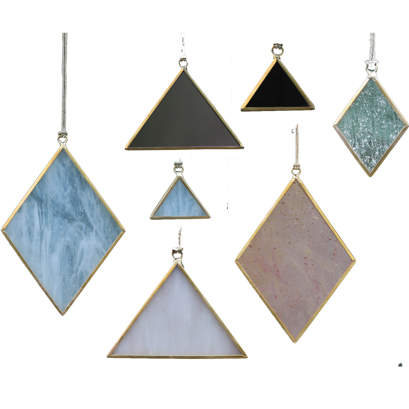 Buy Decorative Diamond Triangle Shaped Stained Glass Sun Catcher Craft ...