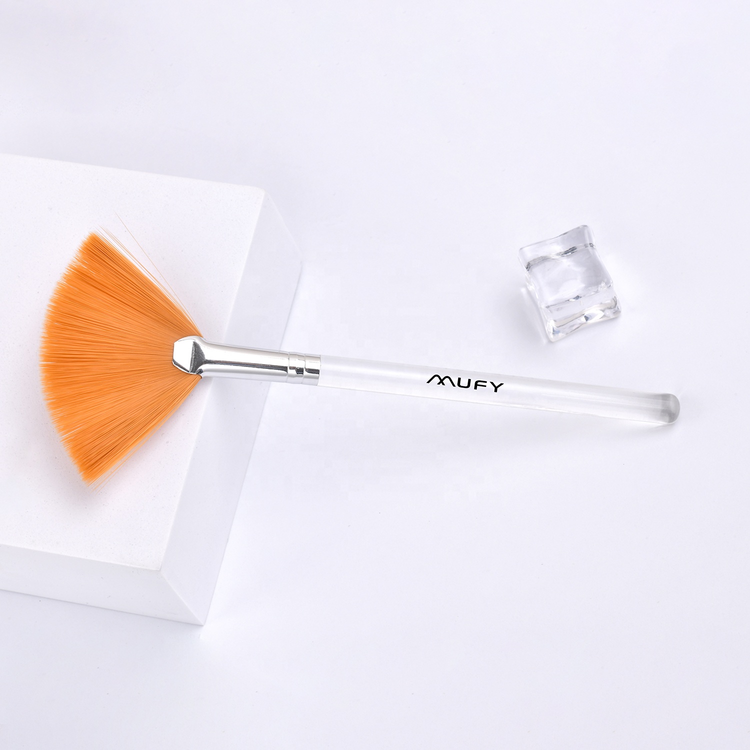 Buy Different Customized Material Logo Makeup Fan Applicator Brush ...