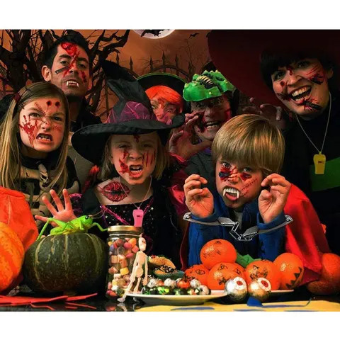 Buy Halloween Zombie Scars Tattoos With Scab Bloody Makeup Halloween ...