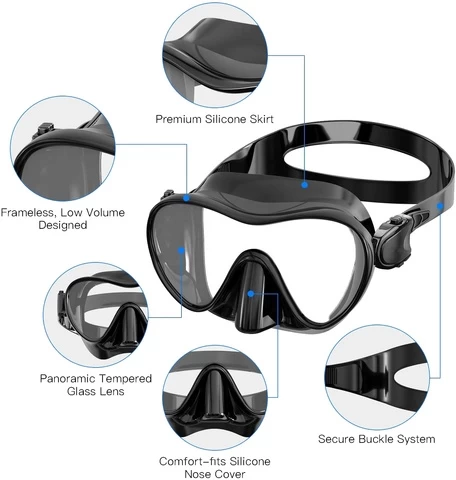 Buy High Quality Adult Tempered Glass Snorkeling Mask Diving Set from ...