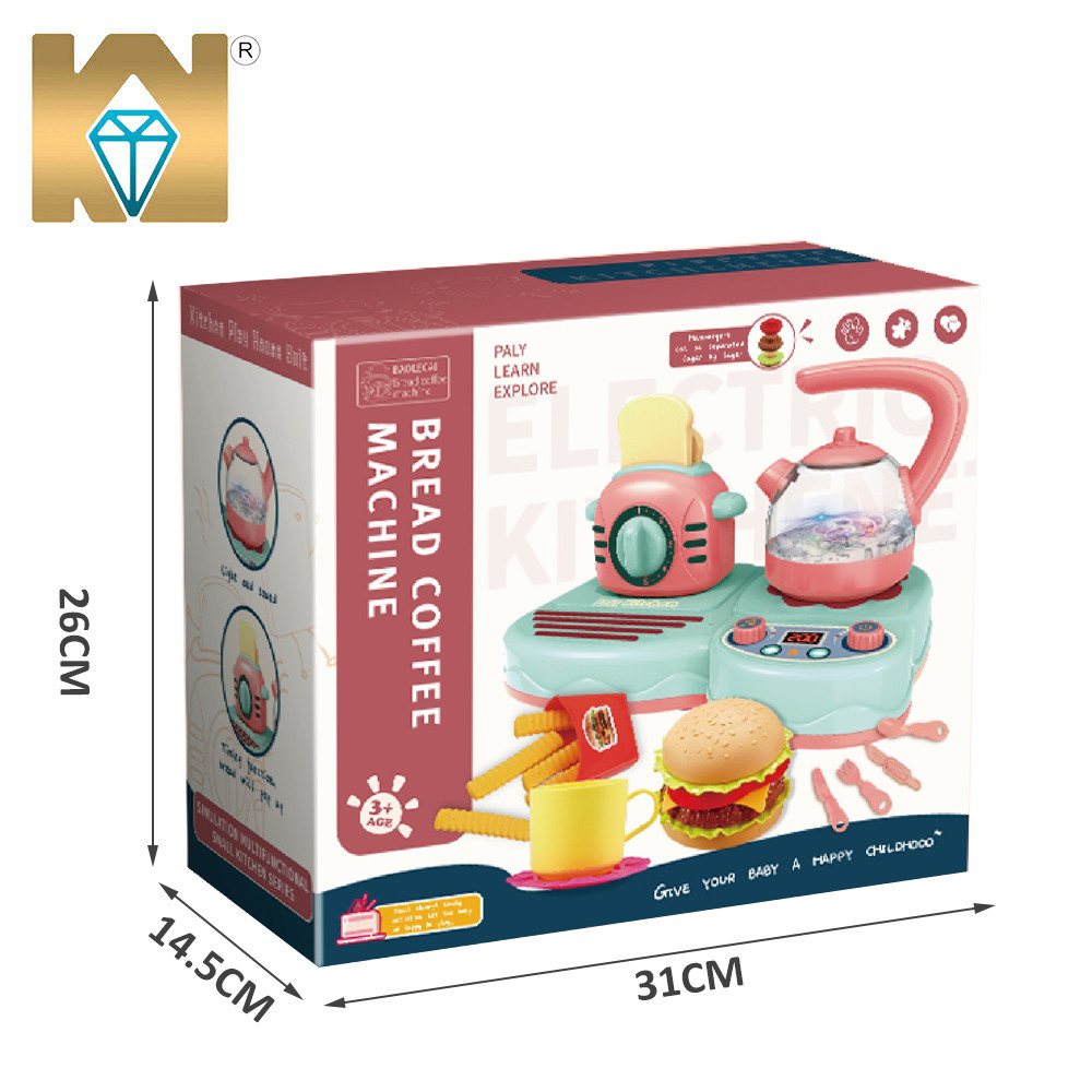Buy Kunyang Toys Pink Coffee Machine And Bread Set Toy Kitchen Sets ...
