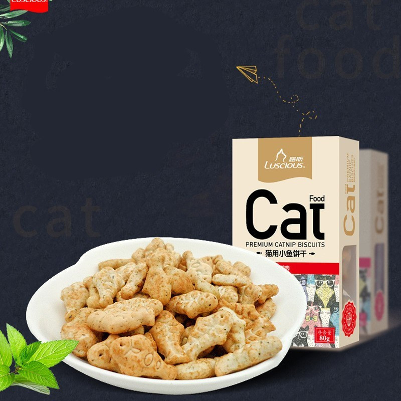 Buy Little Fish Cookie Cat Biscuits Hair Ball Cat Mint Hawo045 from ...