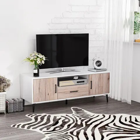 Buy Modern Design Home Big White Walnut Floating Tv Stand Convertible ...