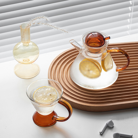 Buy Modern Glass Tea Set Clear Teapot With Tea Cup Arabic Glass Coffee ...