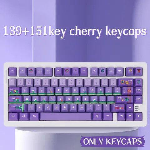 Buy Monster Family Keycaps Purple Cute Cherry Profile Keycap 139/151 ...