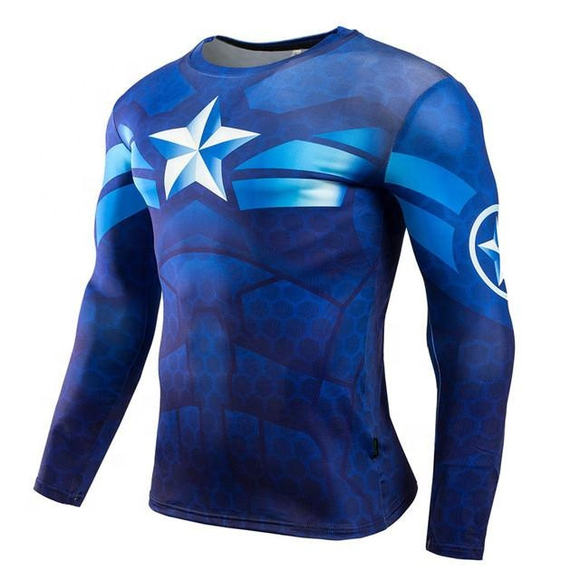 Buy New Arrival Custom Marvel Rash Guard Bjj Rash Guard Long Sleeves ...