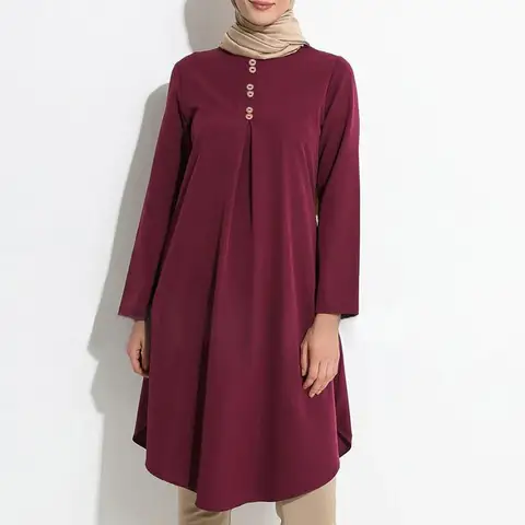 Buy New Arrival Muslim Dovetail Pleated Islamic Clothing Muslim Blouses ...