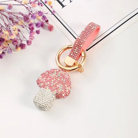 Buy New Design Bling Crystal Mushroom Keychain Handbag Pendant ...