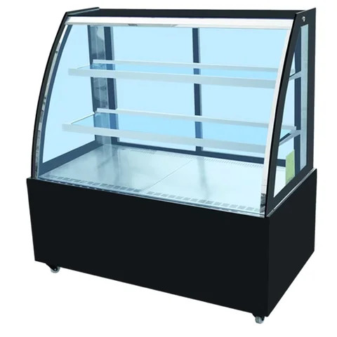 Buy Open Curved Glass Back Refrigerated Cake Display Cases 0.9m 1.2m 1 ...