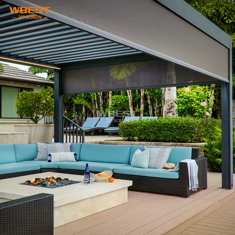 Buy Outdoor Aluminum Motorized Retractable Pergola Roof Automated ...