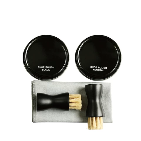 Buy Shoe Care Set, Portable Shoe Polish Wooden Handle Brush Sponge ...