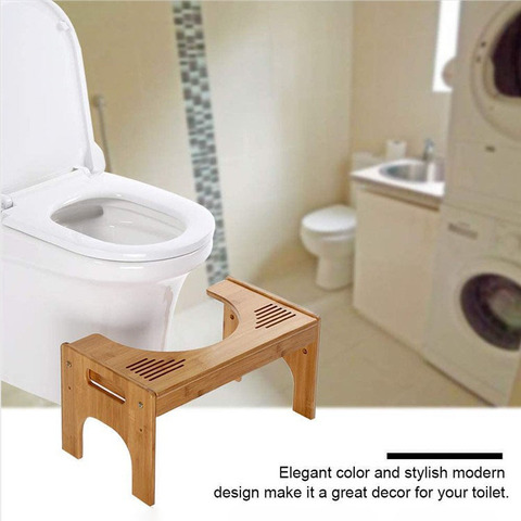 Buy Wooden Squatty Toilet Stool Bathroom Step Up Stool For Relieves ...