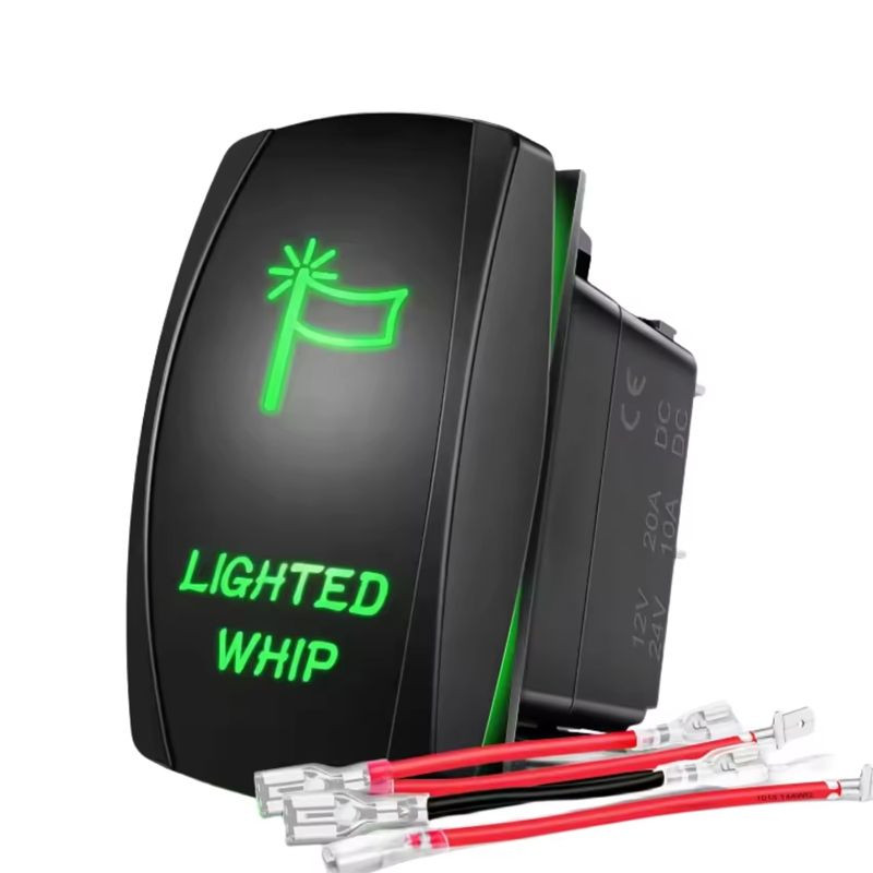 Buy Lighted Whip Rocker Switch Waterproof Dc 12v Laser On Off 5 Pin ...