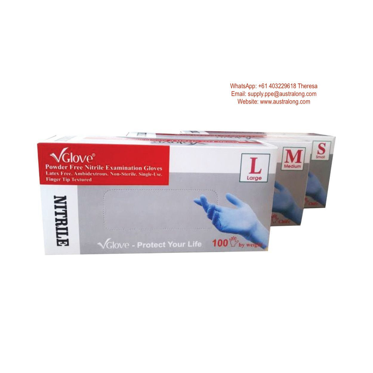 Buy Vgloves Powder Free Nitrile Examination Gloves from Austral-Long ...