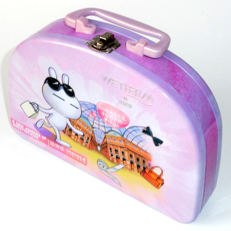 Buy Custom Printed Logo Cute Rectangle Metal Tin Box Packaging Handle ...