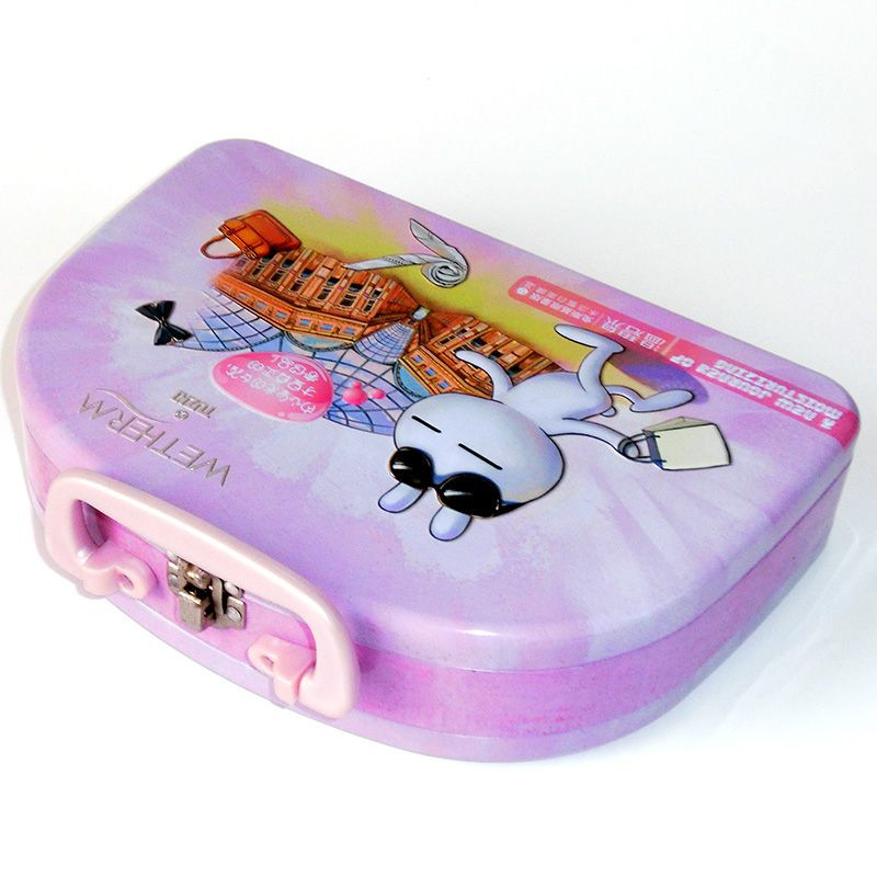 Buy Custom Printed Logo Cute Rectangle Metal Tin Box Packaging Handle ...