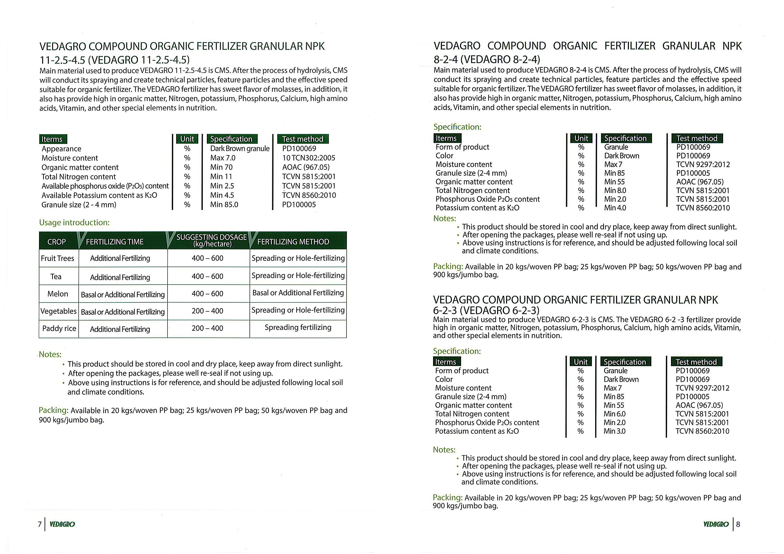 Buy Compound Organic Fertilizer Granule Npk:11.5-2.5-4.5 from VEDAN ...