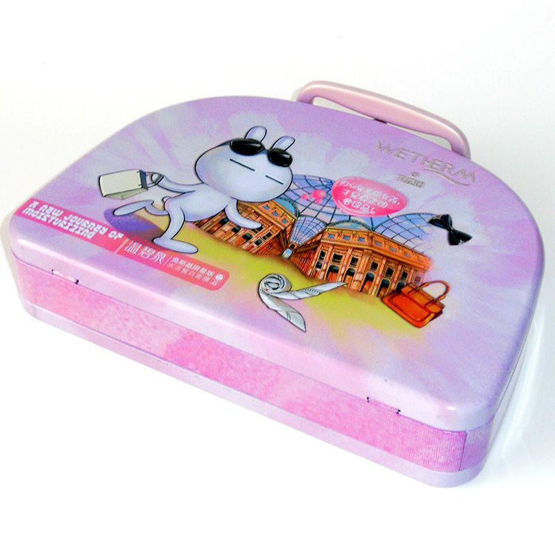 Buy Custom Printed Logo Cute Rectangle Metal Tin Box Packaging Handle ...