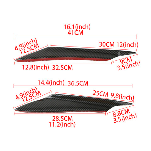 Buy 4pcs Black Car Front Bumper Lip Splitter Fin Air Trim Universal ...