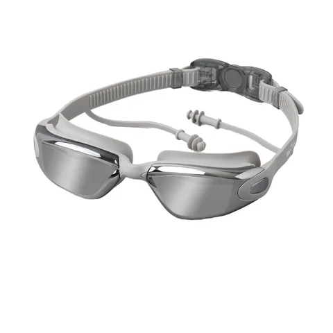 Buy Adult Mirror Coated Swimming Goggles With Integrated Earplugs ...