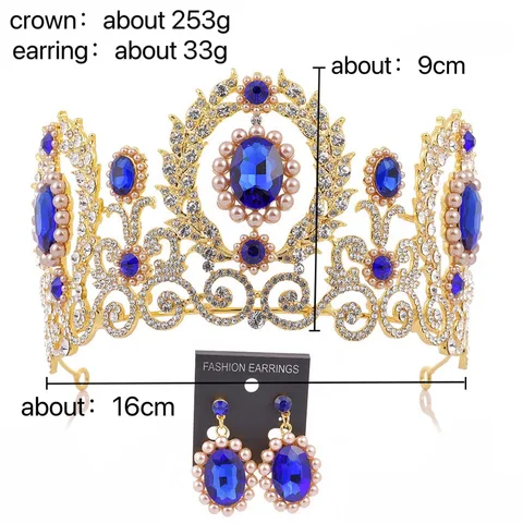 Buy Bridal Headdress Crown Earring Set Royal Themed Wedding Decoration ...