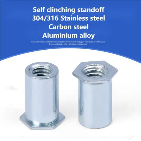 Buy Custom Carbon Steel Hole Through Hex Standoff Nut Self Clinching ...