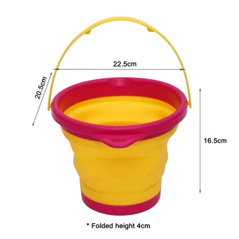 Buy Customizable Portable Round Beach Bucket Silicone Collapsible ...