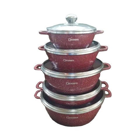 Buy Dessini Cookware Set 10pcs Granite Stone Ceramic Non-stick Coating ...