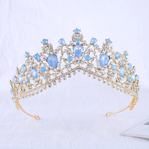 Buy European Baroque New Headwear Bride Hair Black Crown Deluxe Crystal ...