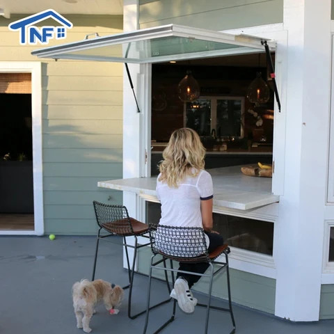 Buy Gas Strut Pass Through Windows For Bar Kitchen Aluminum Alloy Frame ...