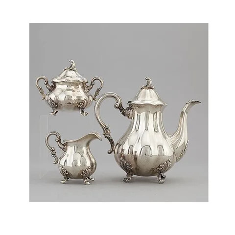 Buy Golden Plated Decorative Tea Pot Set Coffee Cattle Metal Sugar And ...