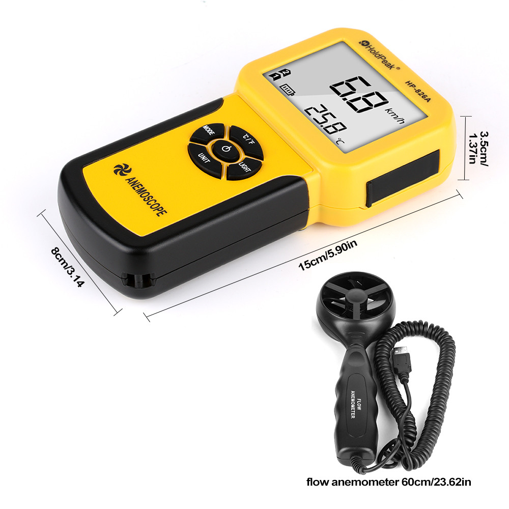Buy Holdpeak Anemometer Digital Wind Speed Temperature Air Volume Wind ...