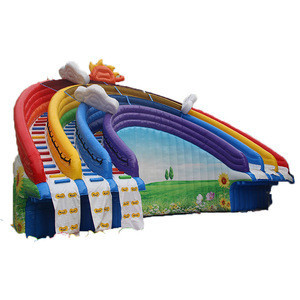Buy Hot Sale Popular Kids Rainbow Inflatable Waterslide Water Play ...