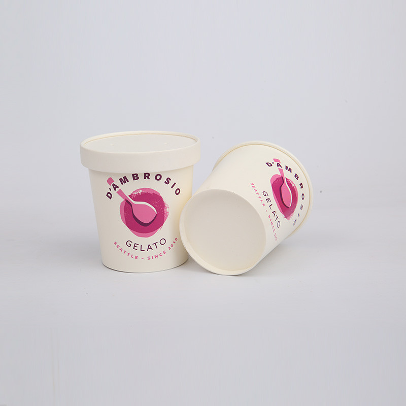 Buy Ice Cream Packaging Containers 500ml Frozen Yogurt Custom Print ...
