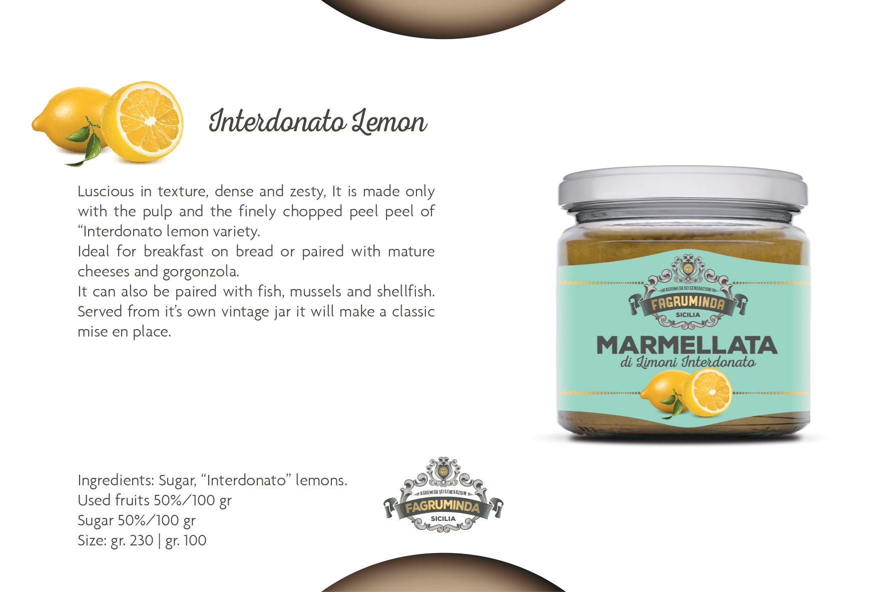 Buy Interdonato Lemons Fruit Jam Marmalade Italian Jam Fruit Sauce Jam from Fagruminda di ...