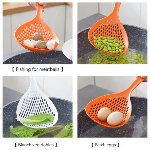 Buy Japanese Slotted Spoon Kitchen Large Scooped Noodles Slotted Spoon ...