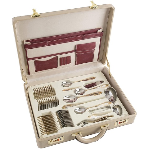 Buy King Crown Design Handle Cutlery Set 72 Piece Fork Spoon Knife Gold ...