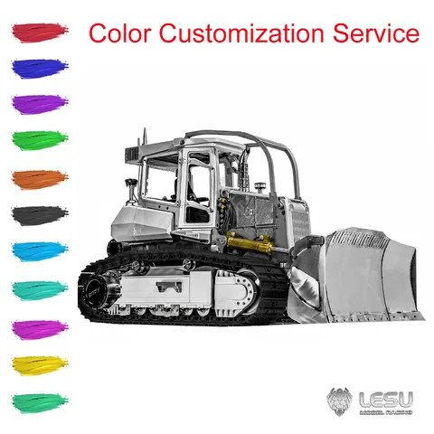Buy Lesu Aoue-850k 1/14 Rc Metal Hydraulic Dozer Black Tracks ...
