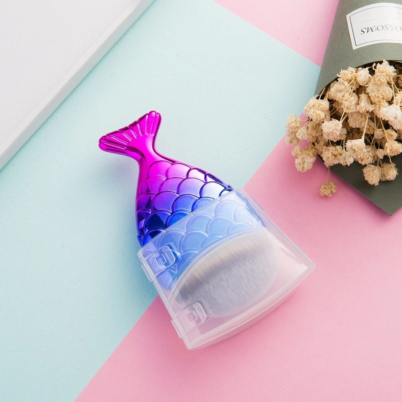 Buy Mermaid Fish Handle Cosmetic Brush Makeup Brushes Cosmetics from ...