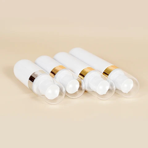 Buy Oval Plastic Refill Pocket Size White Design 40ml 60ml 80ml Bottle ...