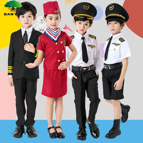 Buy Pilots Female Flight Attendants Police Childrens Role-playing ...