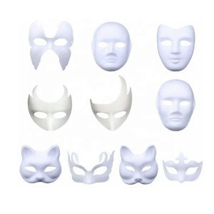 Buy Unpainted Plain Half Face Diy White Paper Masquerade Masks For Kids ...