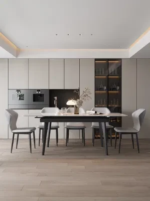 Buy White Marble Rectangular Modern Dining Table Shrink Rocky Table Top ...