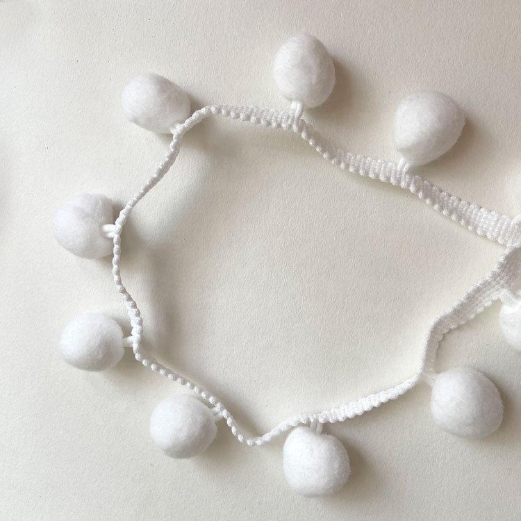 Buy Ylm02 Fabric Diy White Super Bobble Ball Fringe Lace Pompom Trim ...