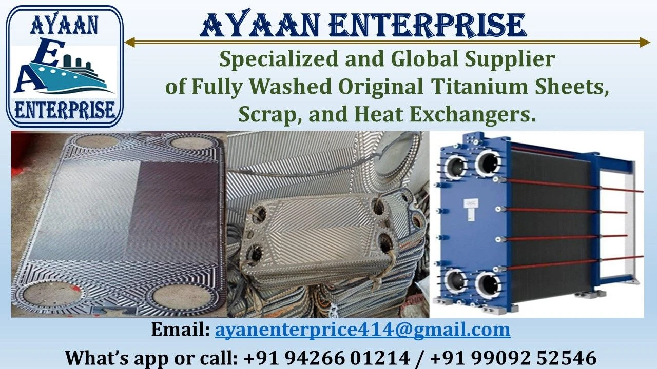 Buy Titanium Sheets, Scrap, And Heat Exchanger from Ayaan Enterprise ...