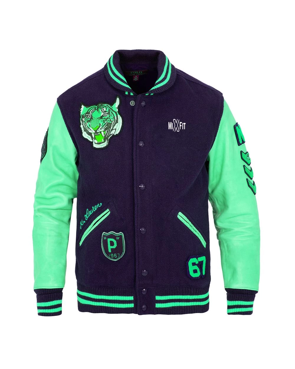 Buy Letterman Bomber Varsity Jacket Leather-sleeve from MIXFIT APPARELS ...