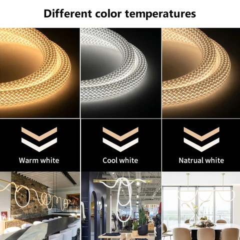 Buy 360 Lighting Led Neon Rope Lights Round Tube Warm White Led Strip ...