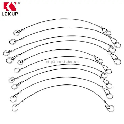 Buy 7x7 Black Nylon Jacket Steel Cable Rope Loop Wire Rope Lanyard ...