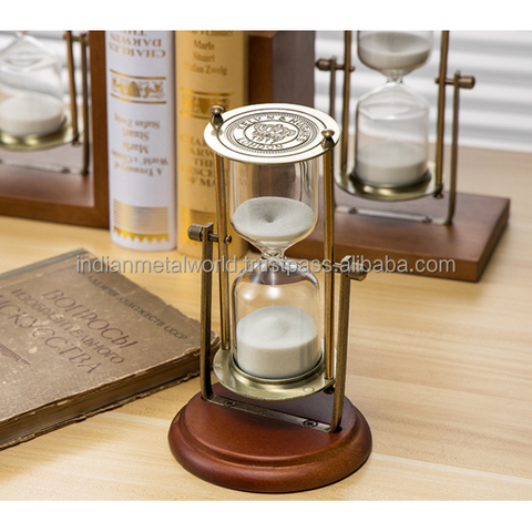 Buy Antique Brass Decorative Metal Sand Timer Hourglass 60 Minutes Sand ...