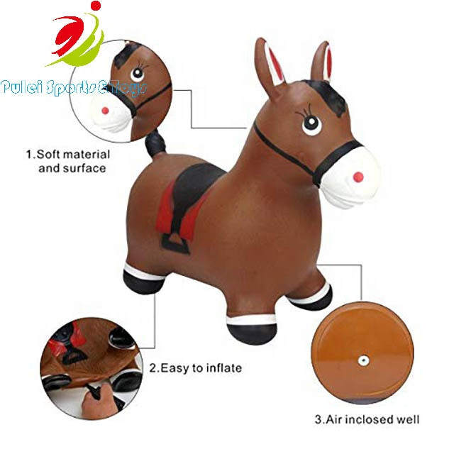 Buy Bouncy Horse Hopper- Brown Inflatable Jumping Horse, Ride On Rubber ...